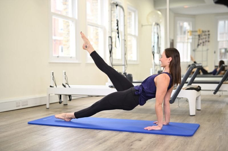 Pilates Footwork Exercise Using The Reformer Machine Positions